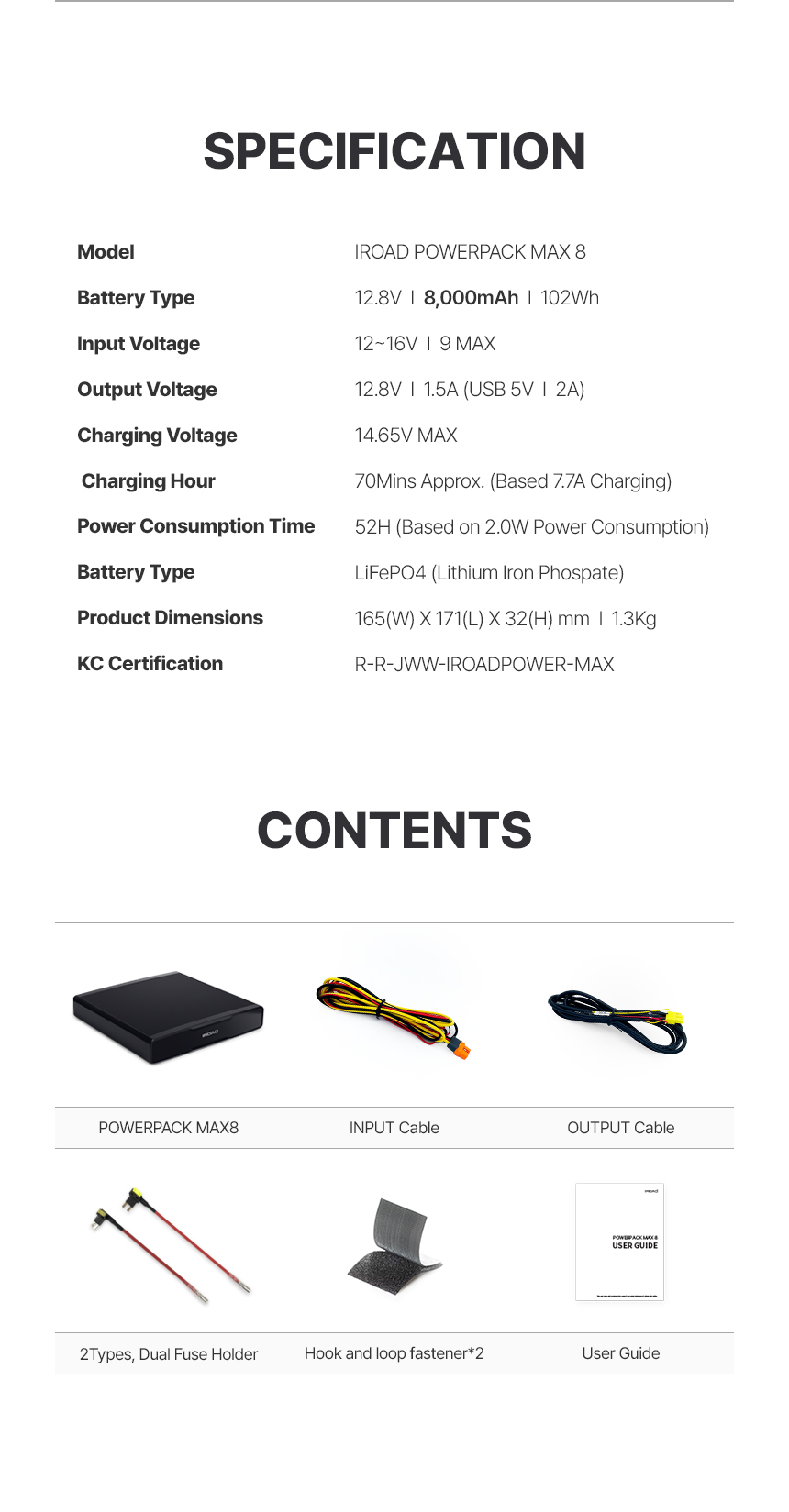 IROAD PowerPack MAX 8 (8,000mA) l IROAD PowerPack Pro 12 (12,000mA ...