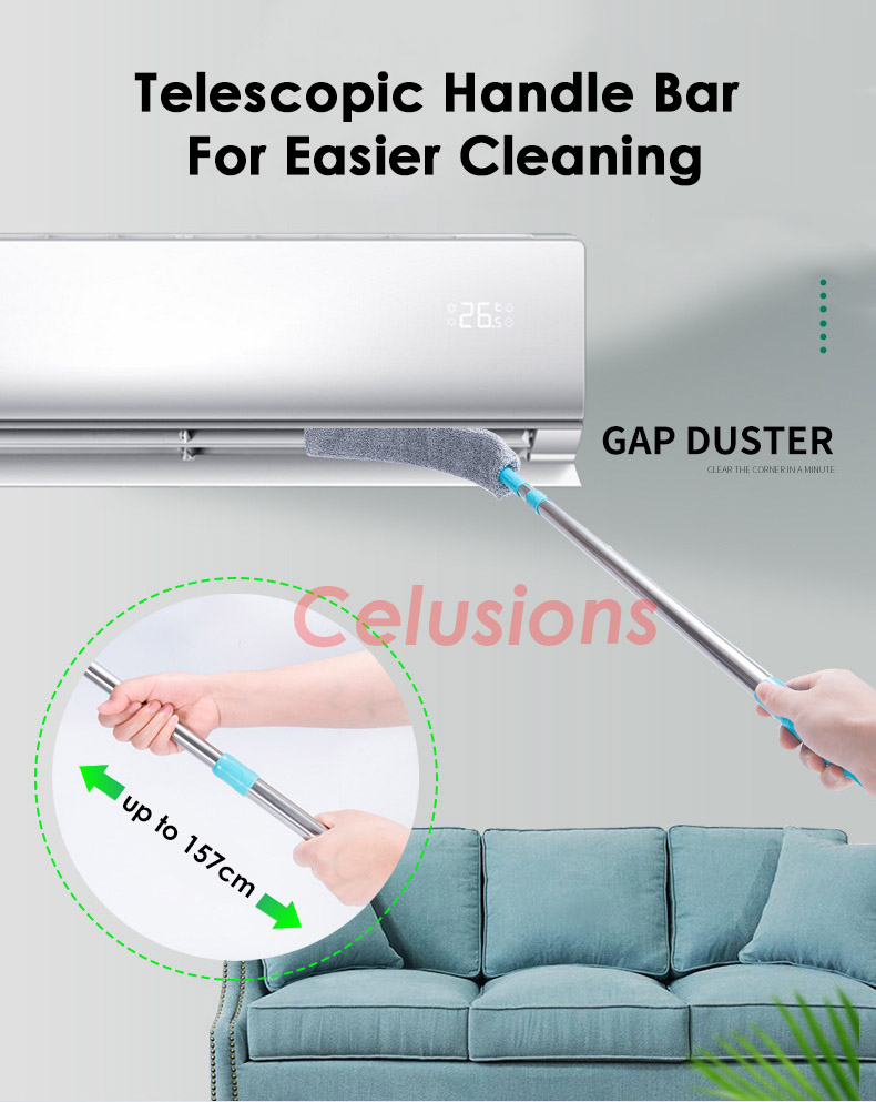 【SG Seller】⭐Extendable Gap Duster ⭐ Bendable Sweeper Broom Microfiber ...