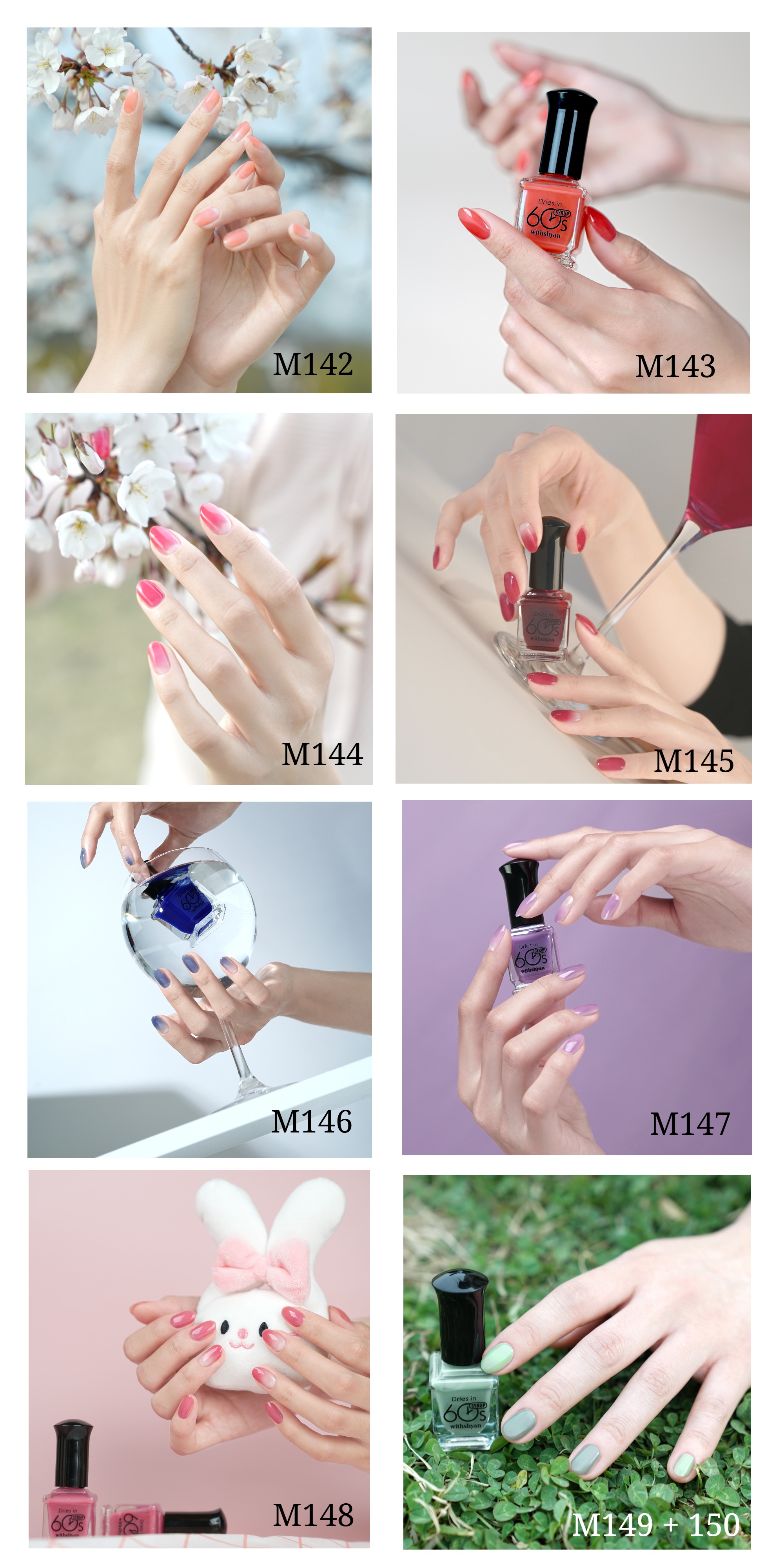 Withshyan 60s Fast Dry Syrup Nail Polish Colors M142 to M154 | Shopee Singapore