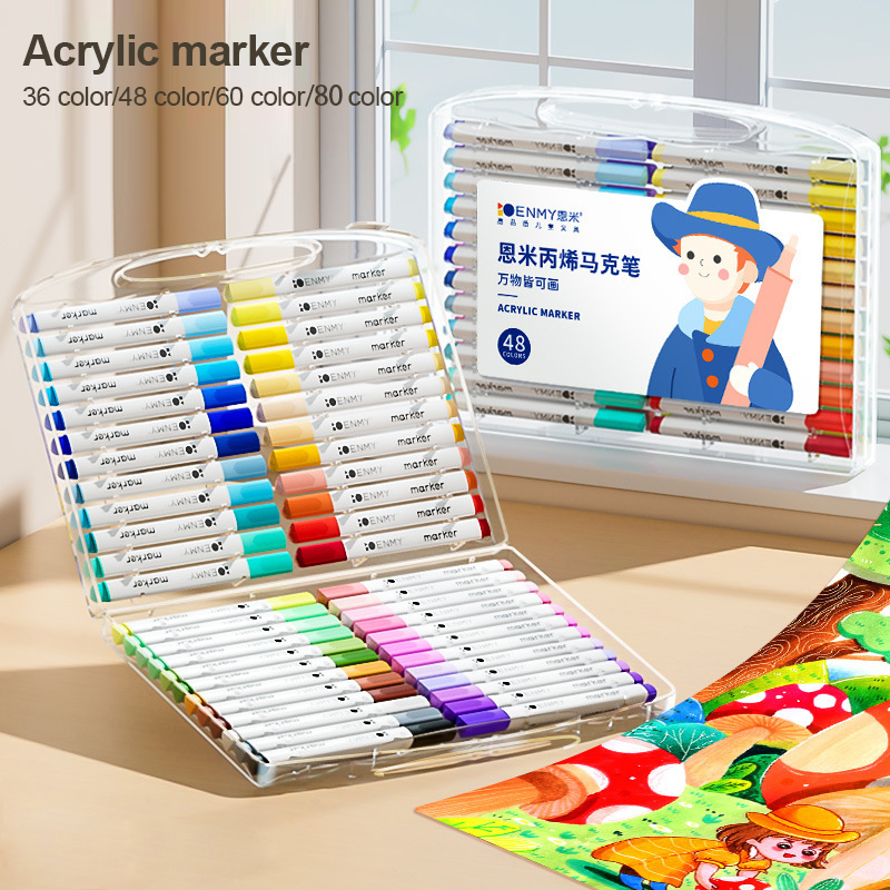 【SG】80 Colour Acrylic Paint Marker Pen - Acrylic Paint Kids DIY Drawing ...