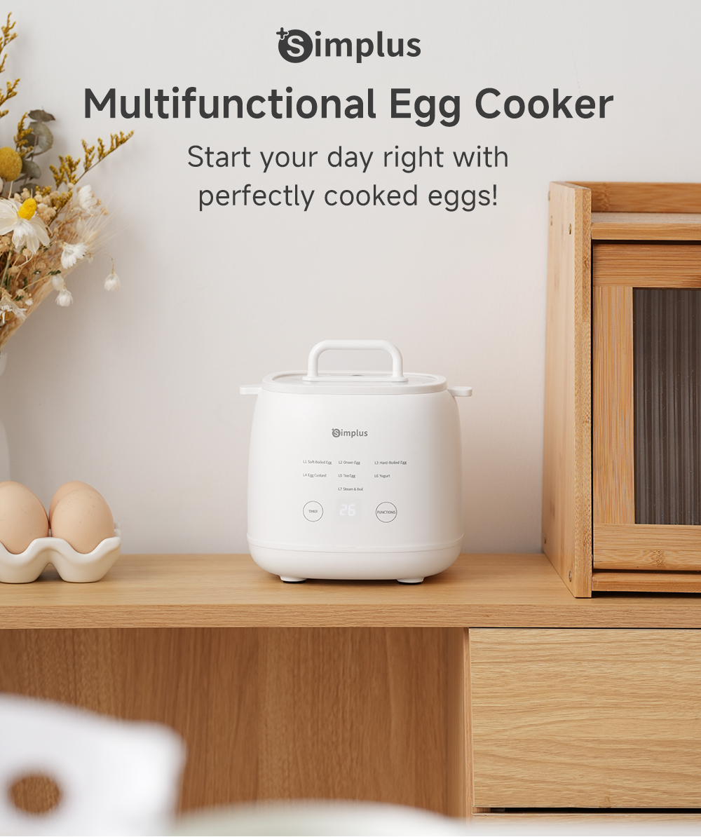 Simplus Egg Cooker | 7 Modes | 24h Reservation | SUS304 Steaming Bowl ...