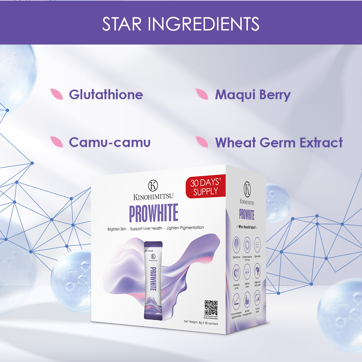 Kinohimitsu ProWhite Glutathione Inner Beauty Supplement Sachet 8g ...