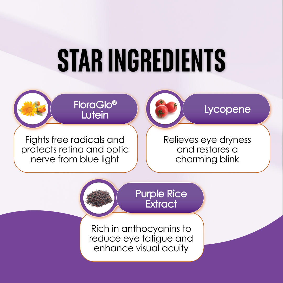 Kinohimitsu EyeBright Lutein With DHA & Lycopene Advanced Eye Care ...