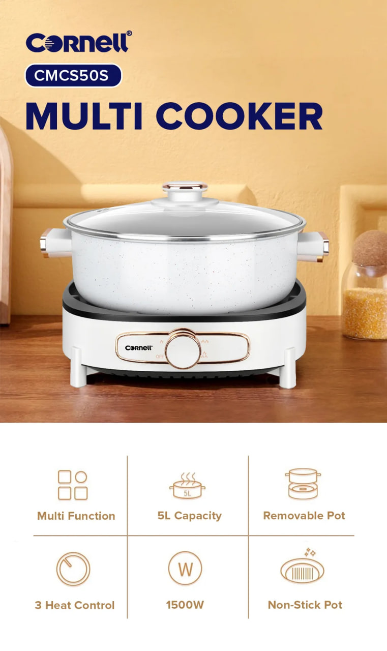 Cornell CMCS50S Steamboat Multi Cooker 5.0L // Non-Stick Coating Pot ...