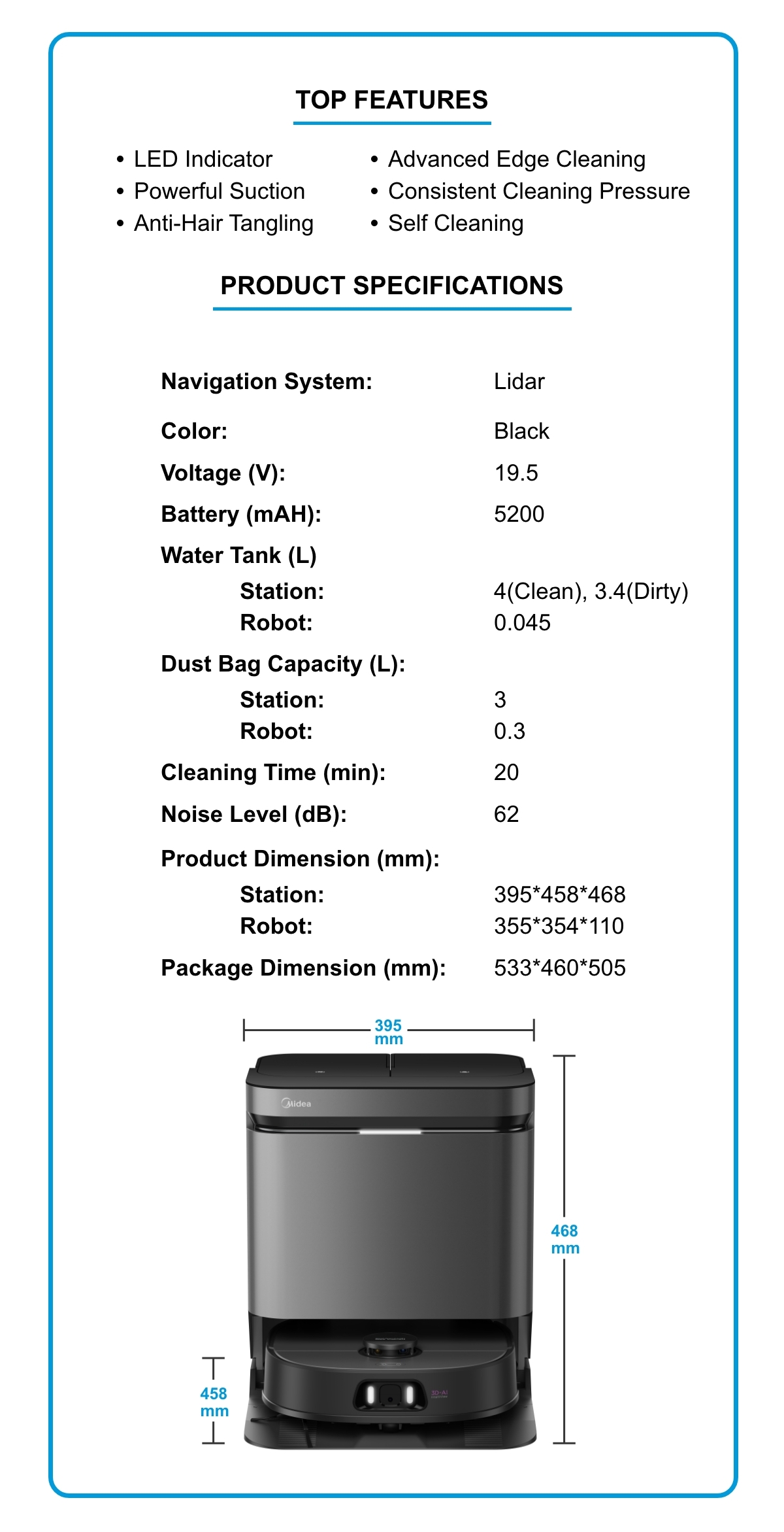 Midea MV15ULTRAAPBK Robot Vacuum Cleaner | Shopee Singapore