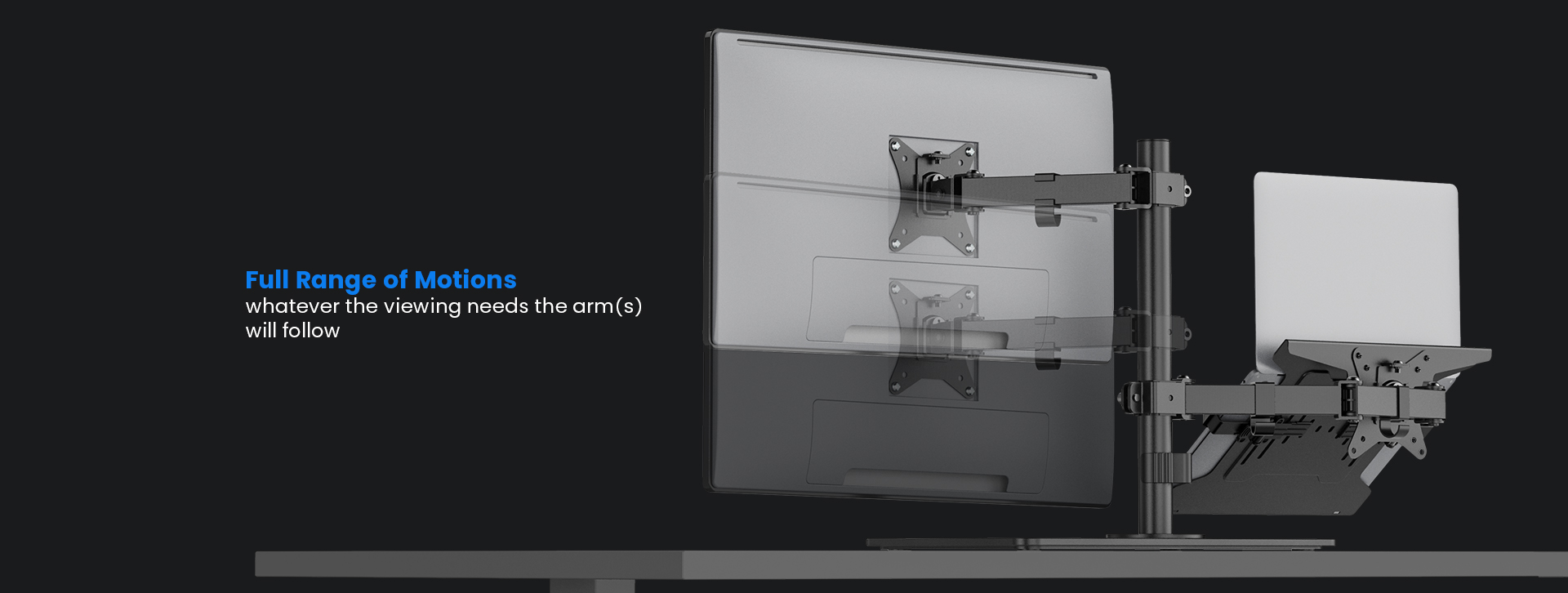 ULTi EVO Dual Monitor Arm Stand with Free Standing Base & Stealth ...