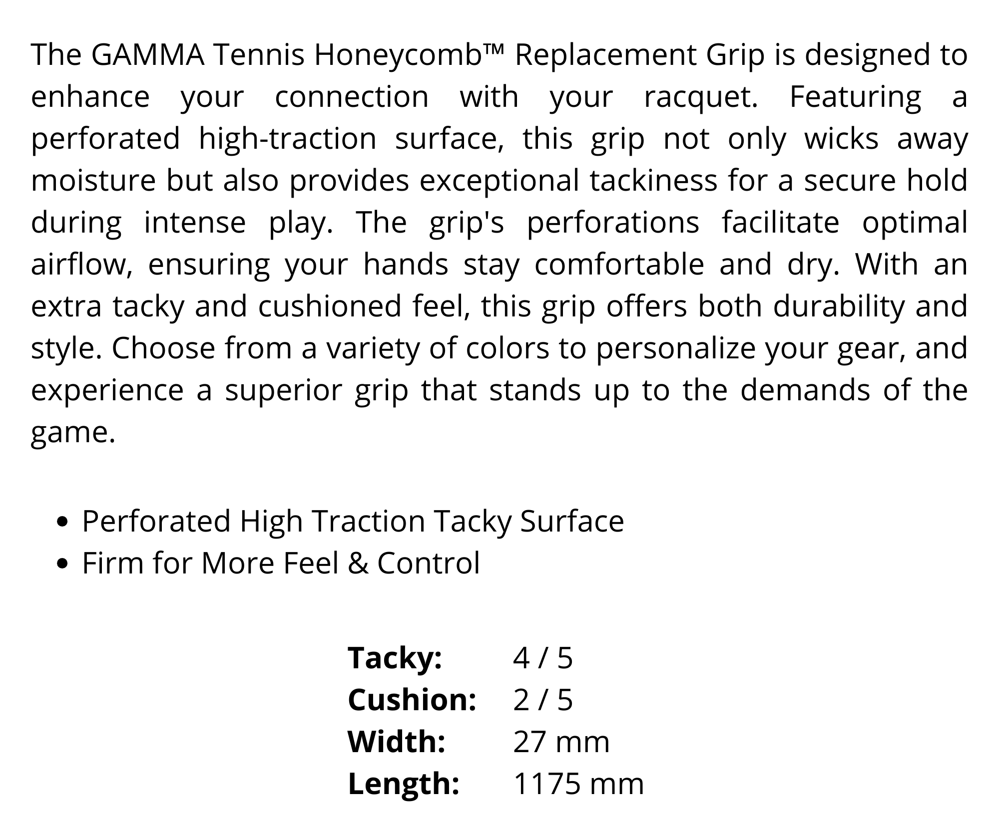 GAMMA Tennis Replacement Grip - Honeycomb (White) [Enso Lifestyle ...