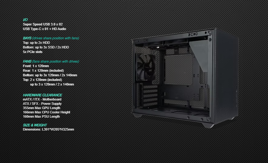Tecware Fusion 2 Air - MATX 3F, Fusion Air M2 High Airflow SFF Case ...