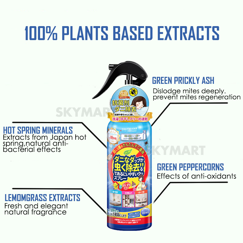 Green Ash Prickly Bed Bug Spray & Dust Mite Spray Control Spray 300ml ...