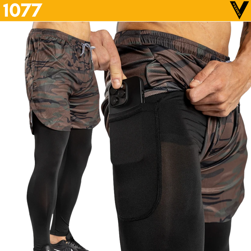 [SG SELLER] High Quality 2-in-1 Double Layered Short Sports Pants Men ...