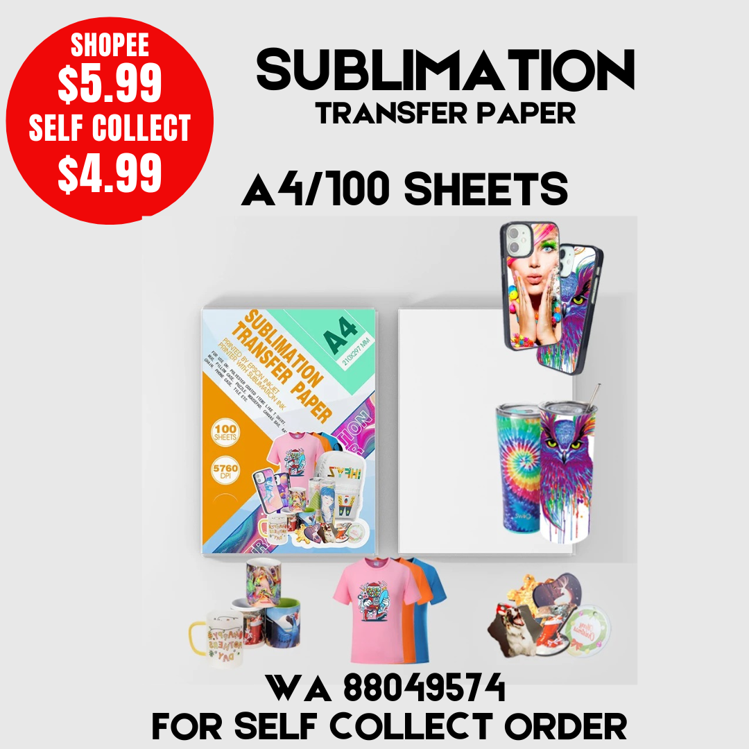 $5.99 only A4 Sublimation Paper 100 Sheets | Fast Dry High Quality ...