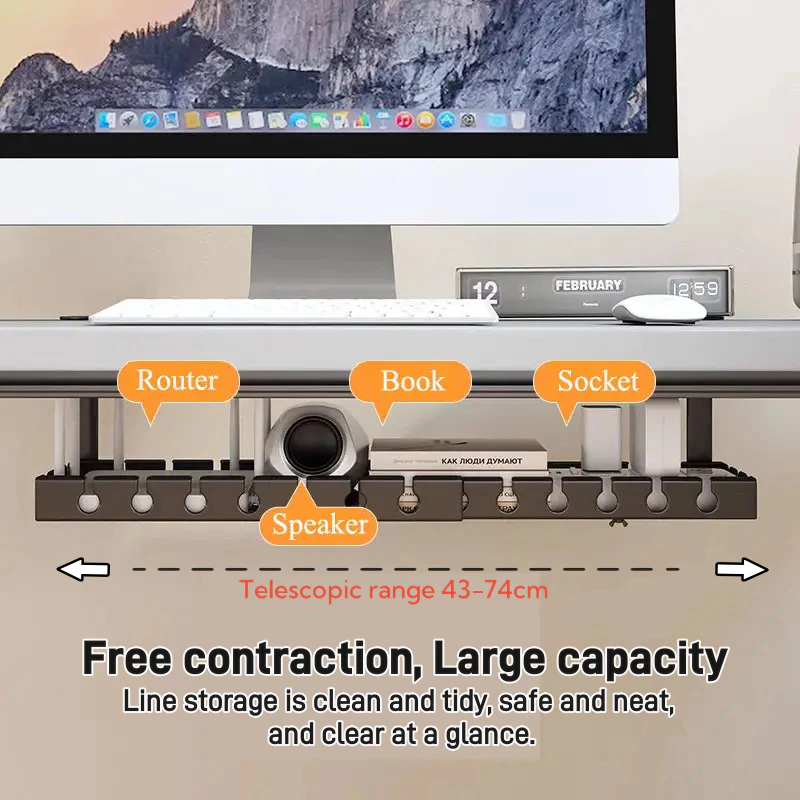 SG Local-Under Desk Cable Organizer 37cm Length ome Office Table ...