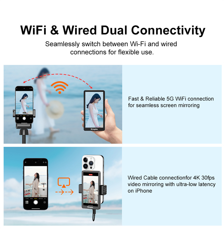 [KingMa] 5-inch 4K Wireless Phone Monitor for Vlogging and Selfies ...