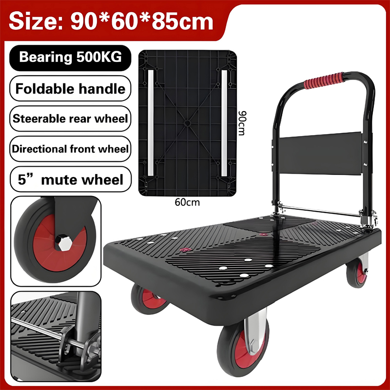 Foldable Trolley Heavy Duty Trolley Cart Portable Shopping Cart Folding ...