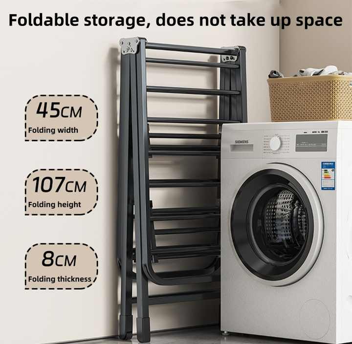 ⚡SG Next Day Delivery⚡Portable Foldable Clothes Drying Rack Carbon ...