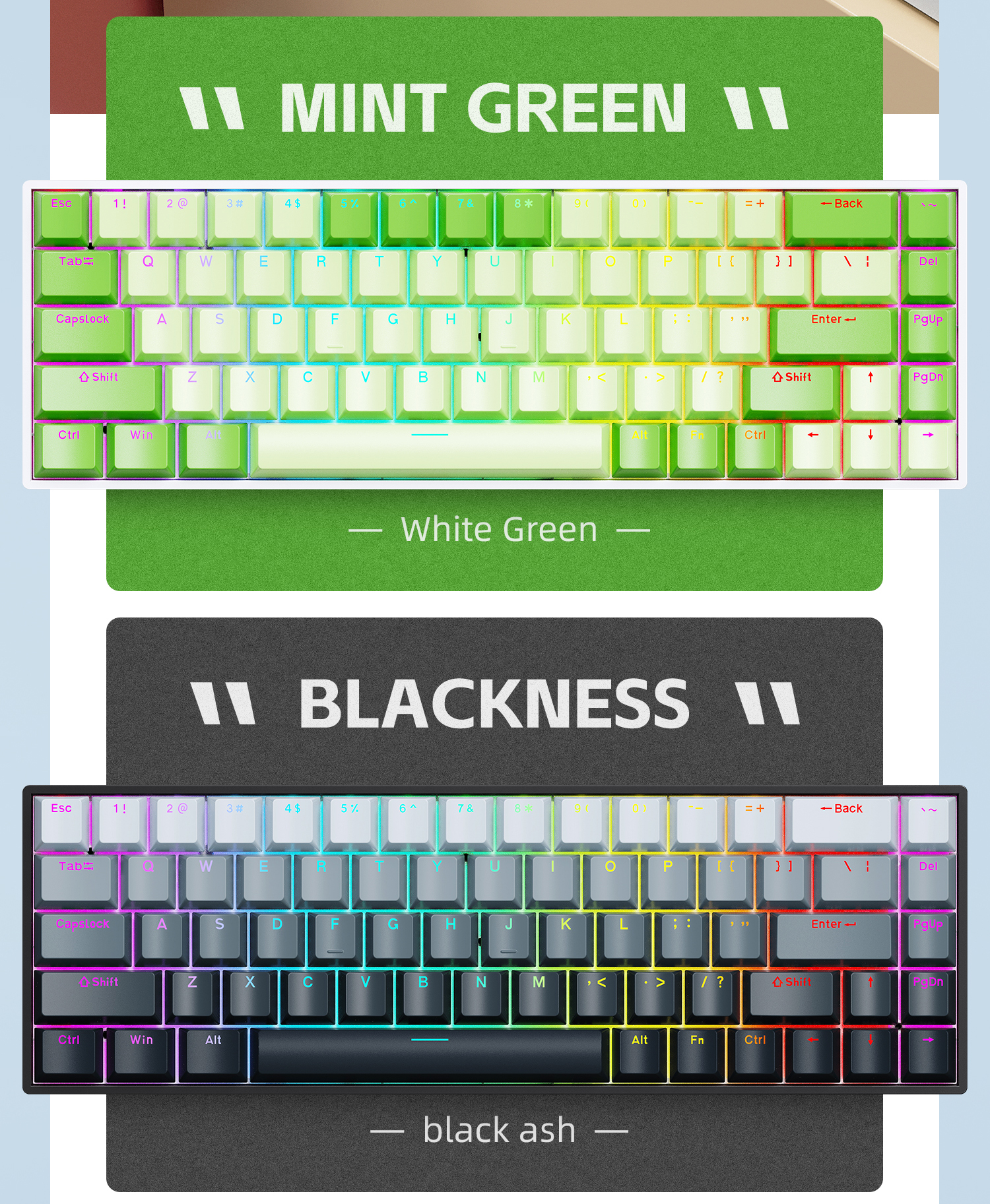 Leaven K68 Mechanical Wireless Keyboard Triple Mode Bluetooth 5.0 2.4G ...