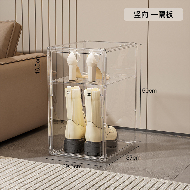 LUXATAS™ 3 Pack Mojo Sneaker Shoe Box Stackable Clear & Black Shoebox ...