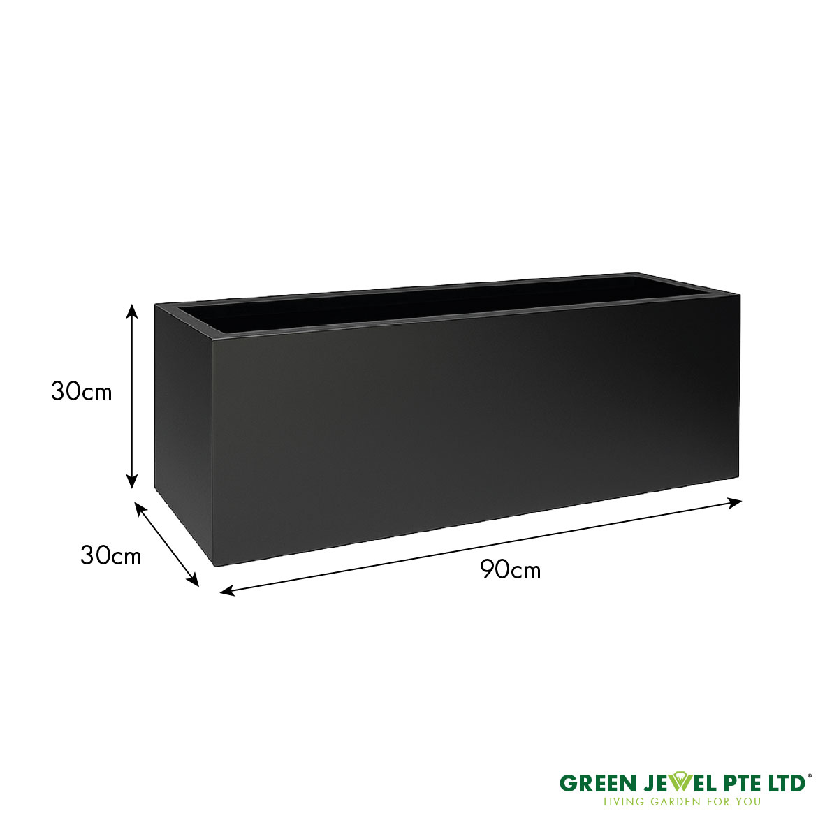 OCTO Fiberglass Planter Box, Rectangle (90cm L x 30cm W x 30cm H) - For ...
