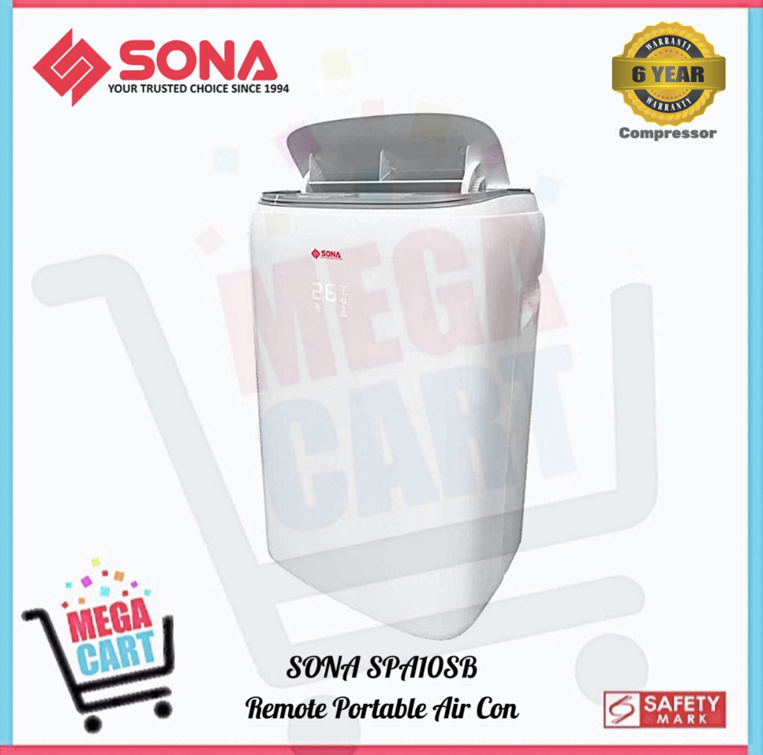 Sona 10,000 BTU Portable Air Conditioner Aircon with Remote Control SPA10SB | SPA 10SB (6 Years ...