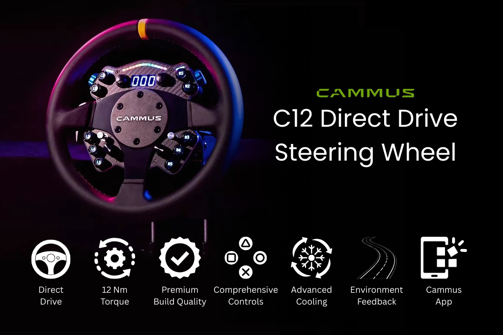 Cammus C12 Direct Drive Steering Wheel - C12 Driving Simulator Racing ...