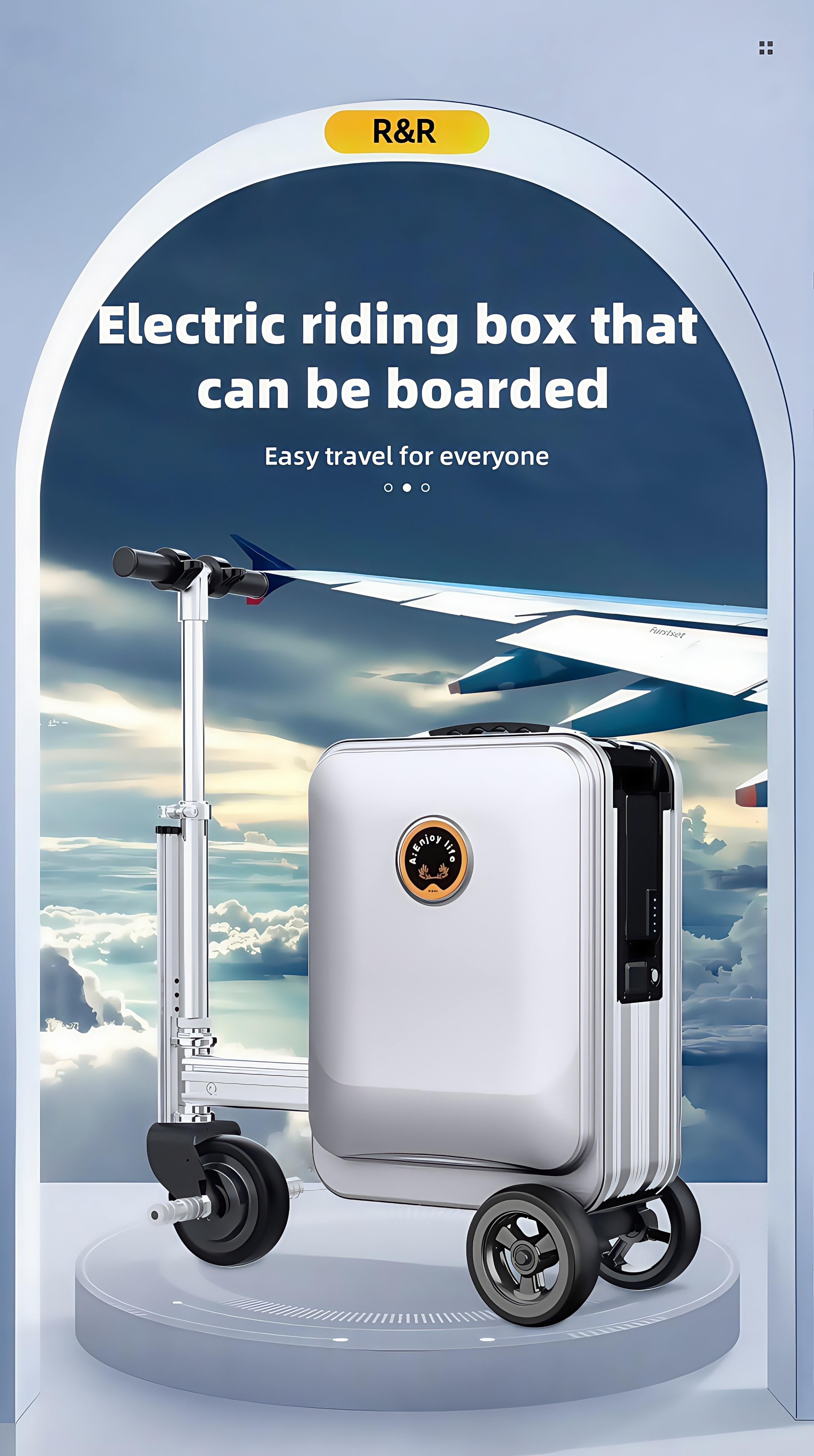 Smart Electric Rideable Suitcase Motorized Luggage Scooter 13km/h 110kg ...