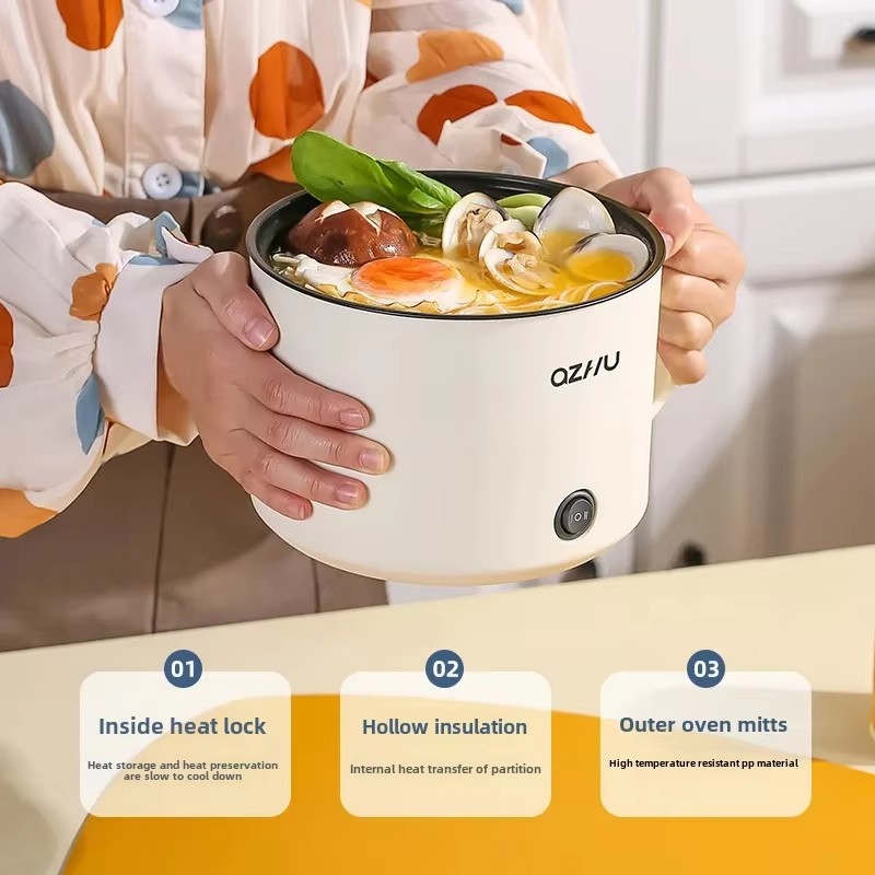 [SG In Stock]1.8L Mini Electric Cooker Folding Handle Multi Portable Electric Hot Pot Household ...