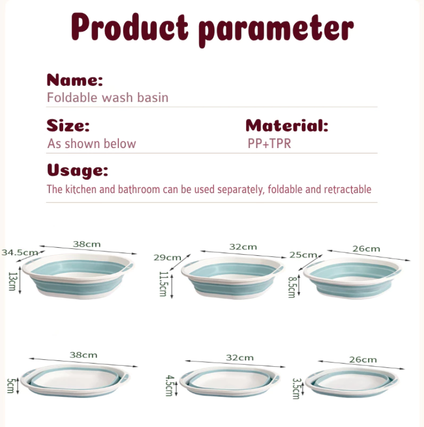 Plastic Foldable Washing Basin Hangable Portable Wash Basins Multi ...
