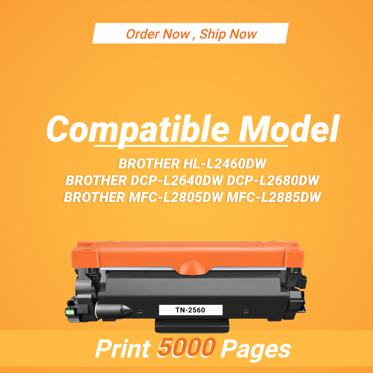 Brother TN-2560 XL High Yield Toner Cartridge for printer HL-L2460DW ...