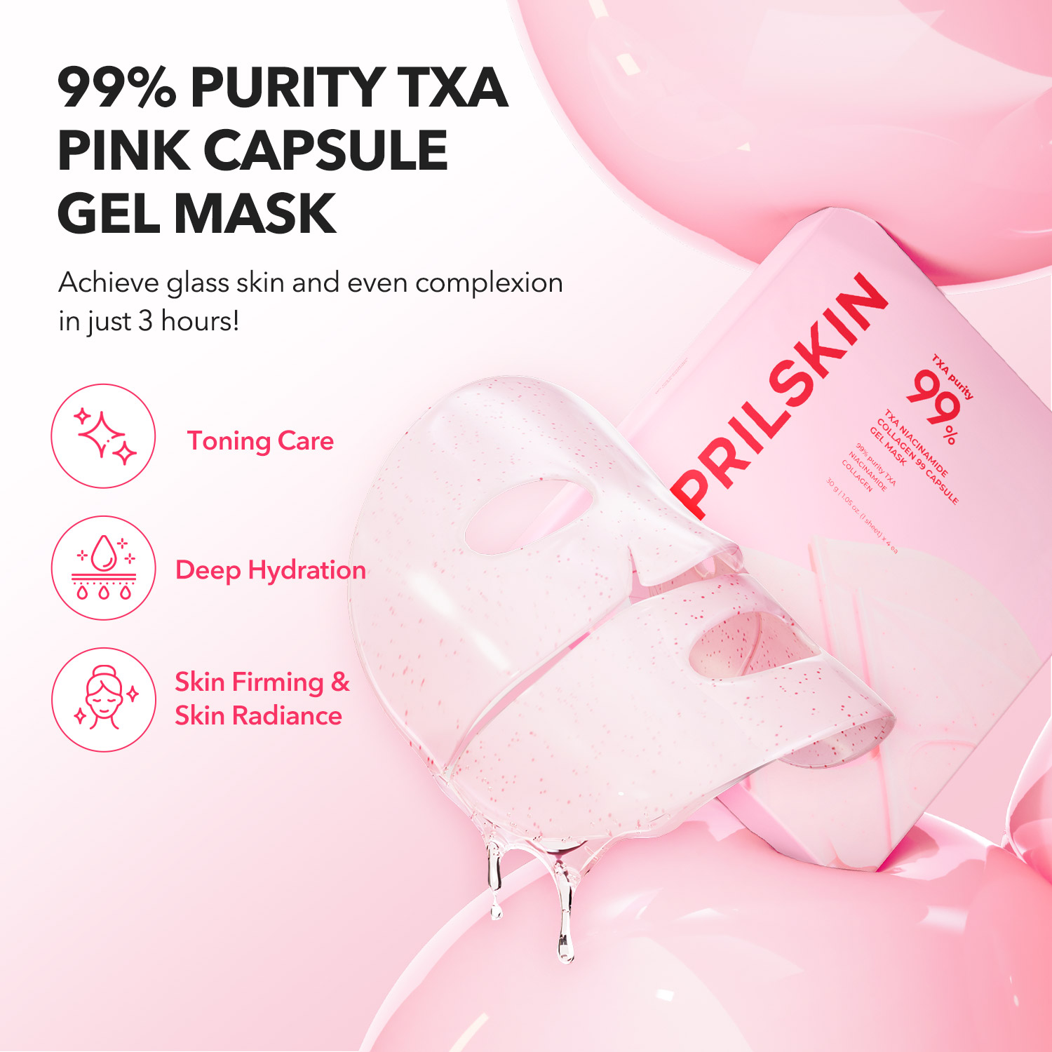 [APRILSKIN official ]TXA Pink Capsule Gel Mask 4ea - Overnight Face ...