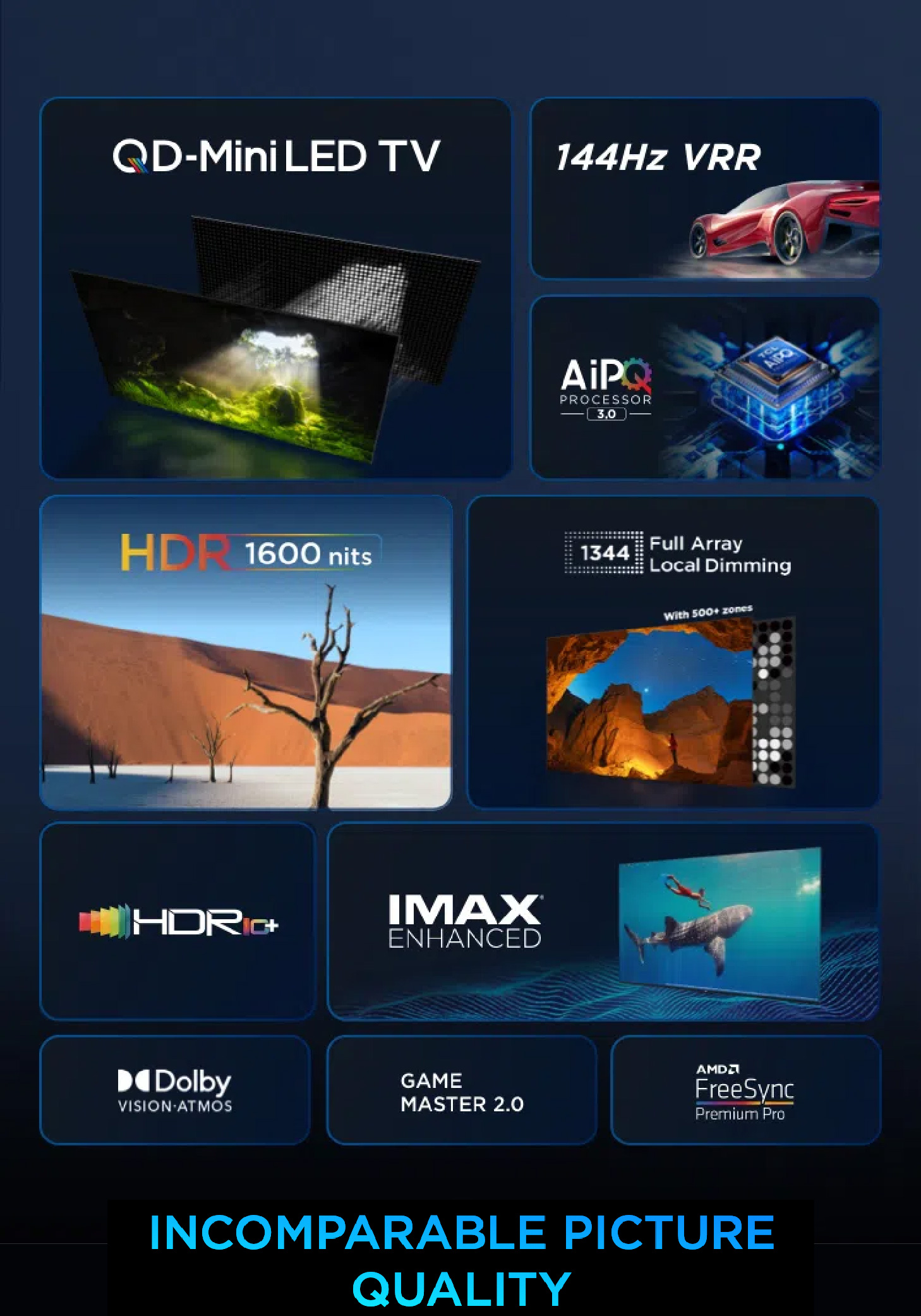 TCL C755 QD-Mini Led 4K TV｜55 65 75 85 98 inch｜AI Smart TV｜iMAX Enhanced｜Eye Care | TUV ...