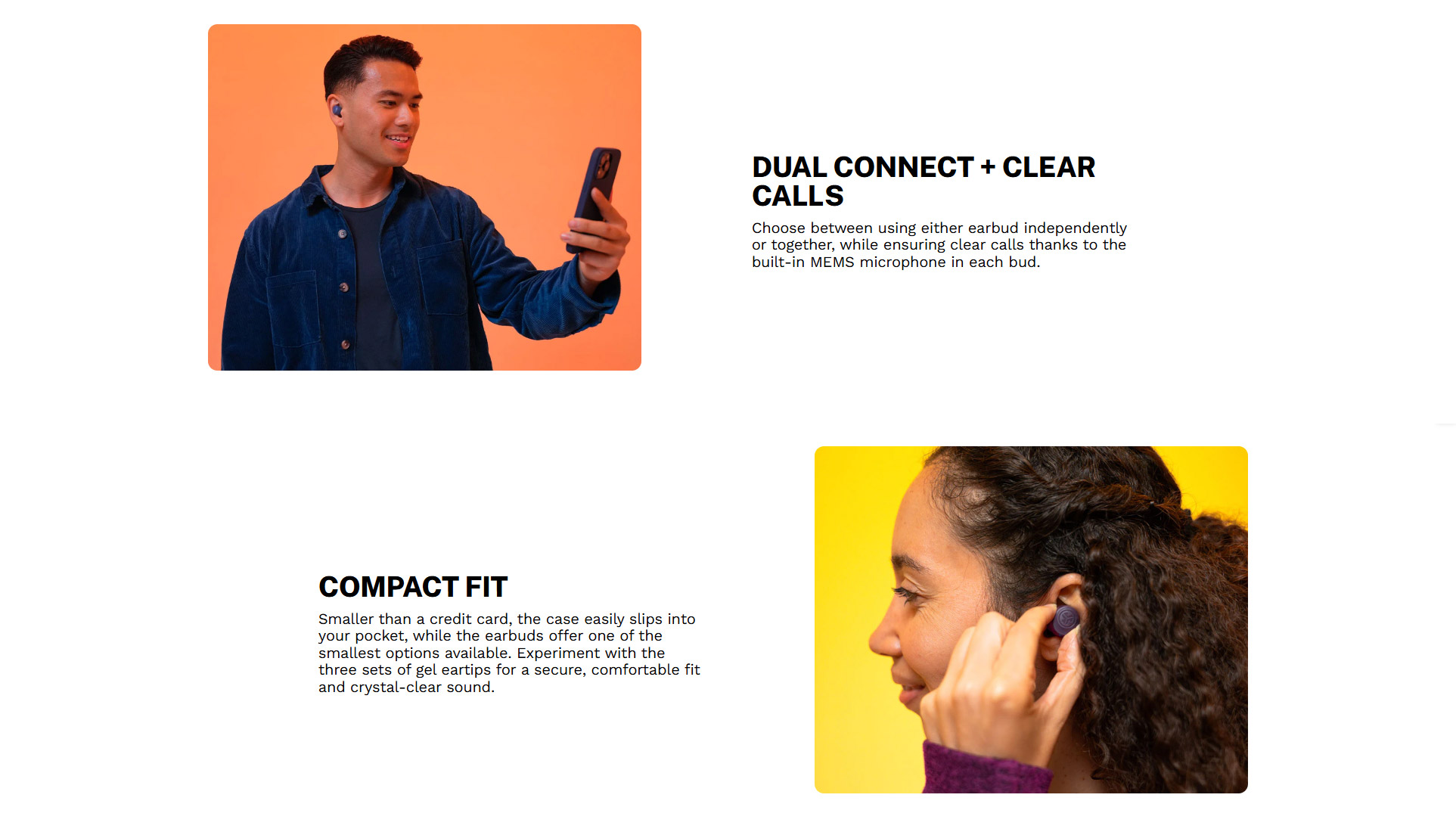 JLab GO POP+ / Tones+ TWS Earbuds Noise Reduction Dual Connect IPX4 ...