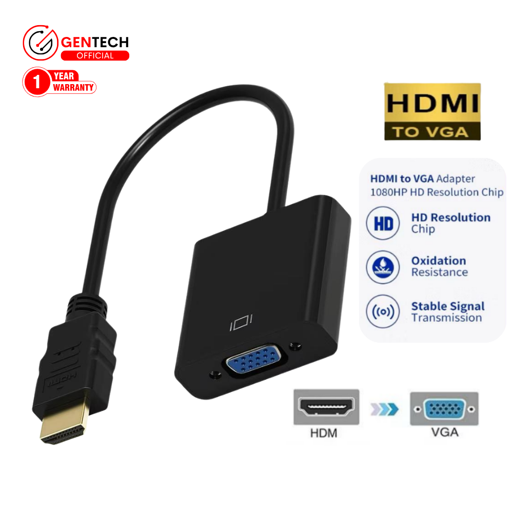 (SG) HDMI to VGA Video Adapter 2K 1080p 60Hz Full Ultra HD High ...