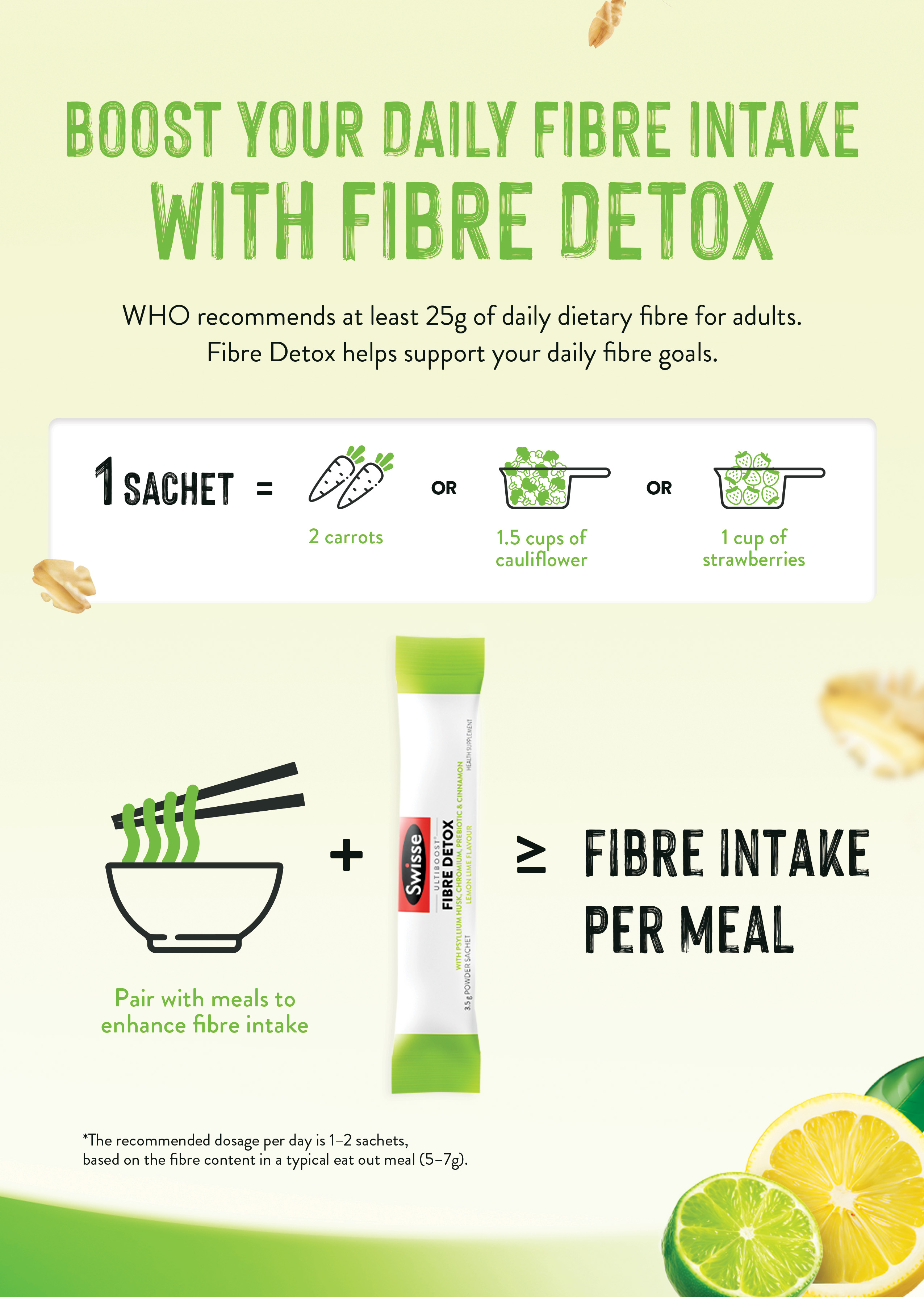 [EXP 31 JAN 2027] Swisse Ultiboost Fibre Detox Powder 3.5g x 14 Sachets ...