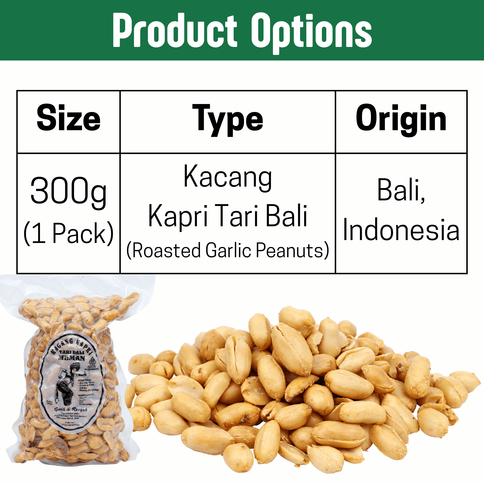 Kacang Kapri Tari Bali 300g | Roasted Garlic Peanuts | VACUUMED PACK ...