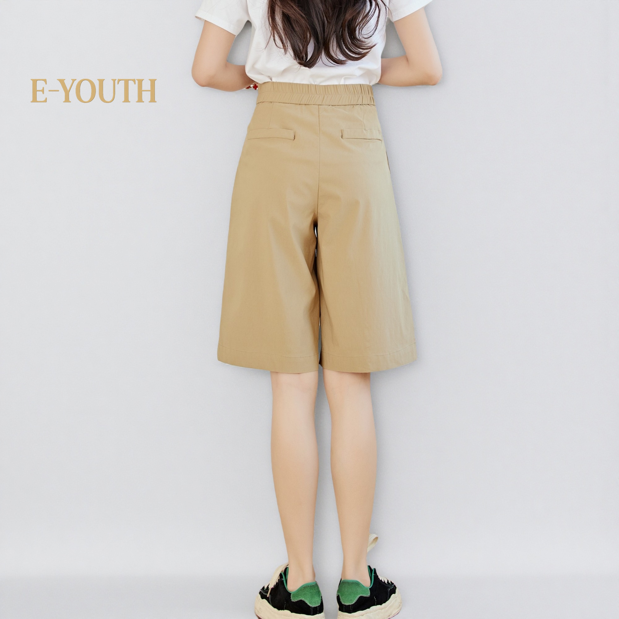 Eyouth 20161 Pleated A-Line Culottes Knee length ladies short pant ...