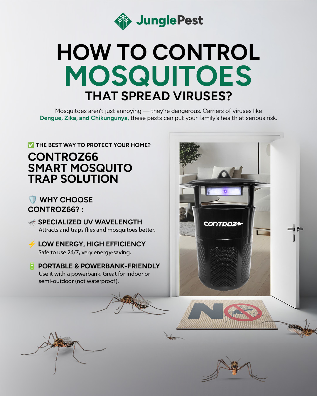 Controz66 UV LED Insect Trap | Quiet + Highly Effective + Non-Toxic Mosquito Fly Trap | Shopee ...