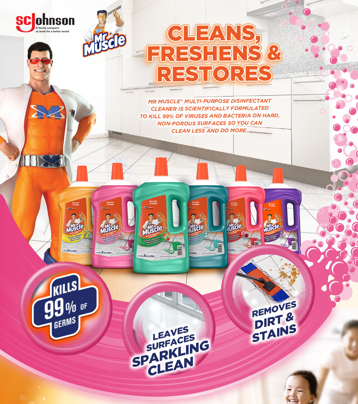 Mr. Muscle Multipurpose Disinfectant Cleaner 2L (Assorted Scents ...