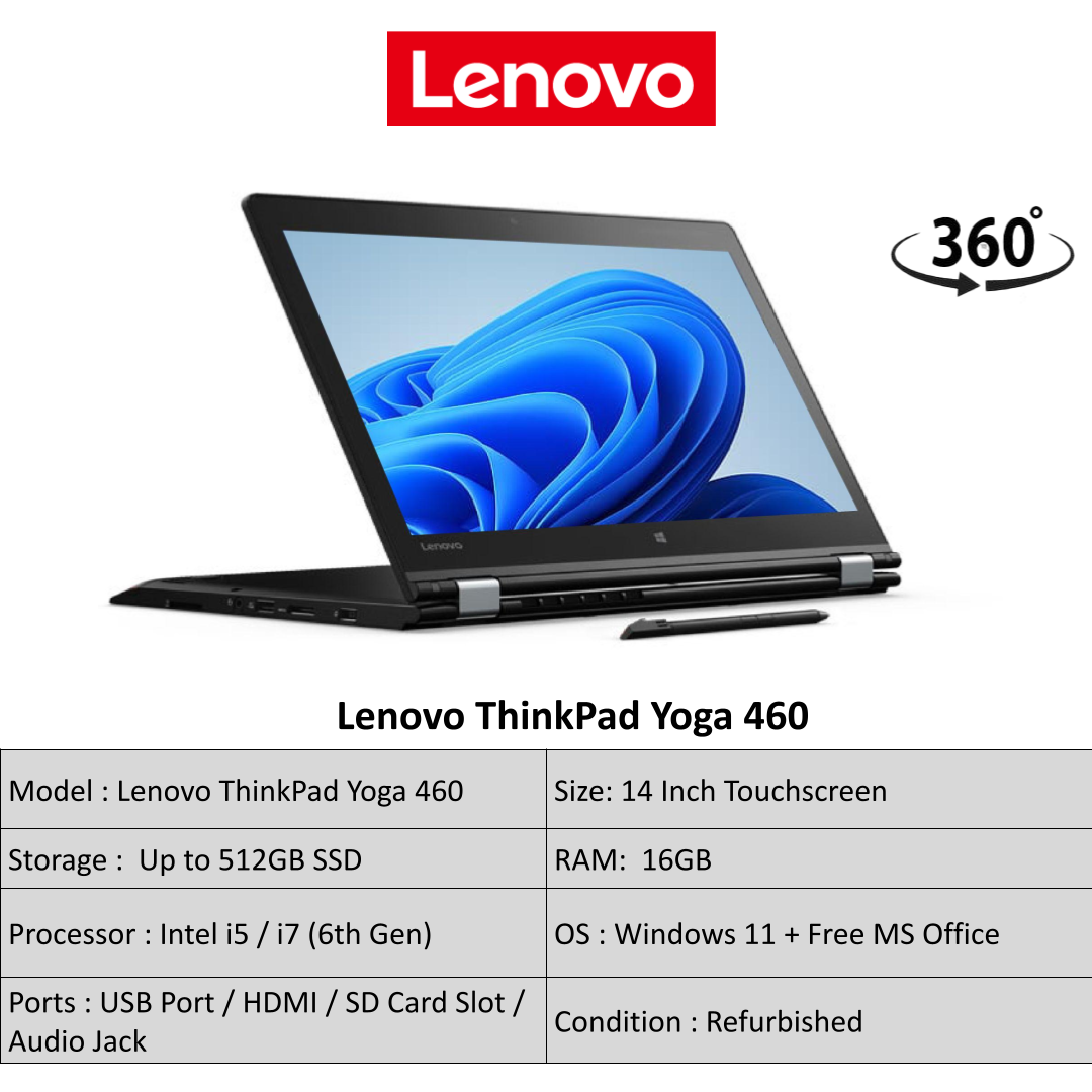 Lenovo Yoga 460 Intel i7 360 Flip Laptop | 2 In 1 Touch Screen | Intel ...