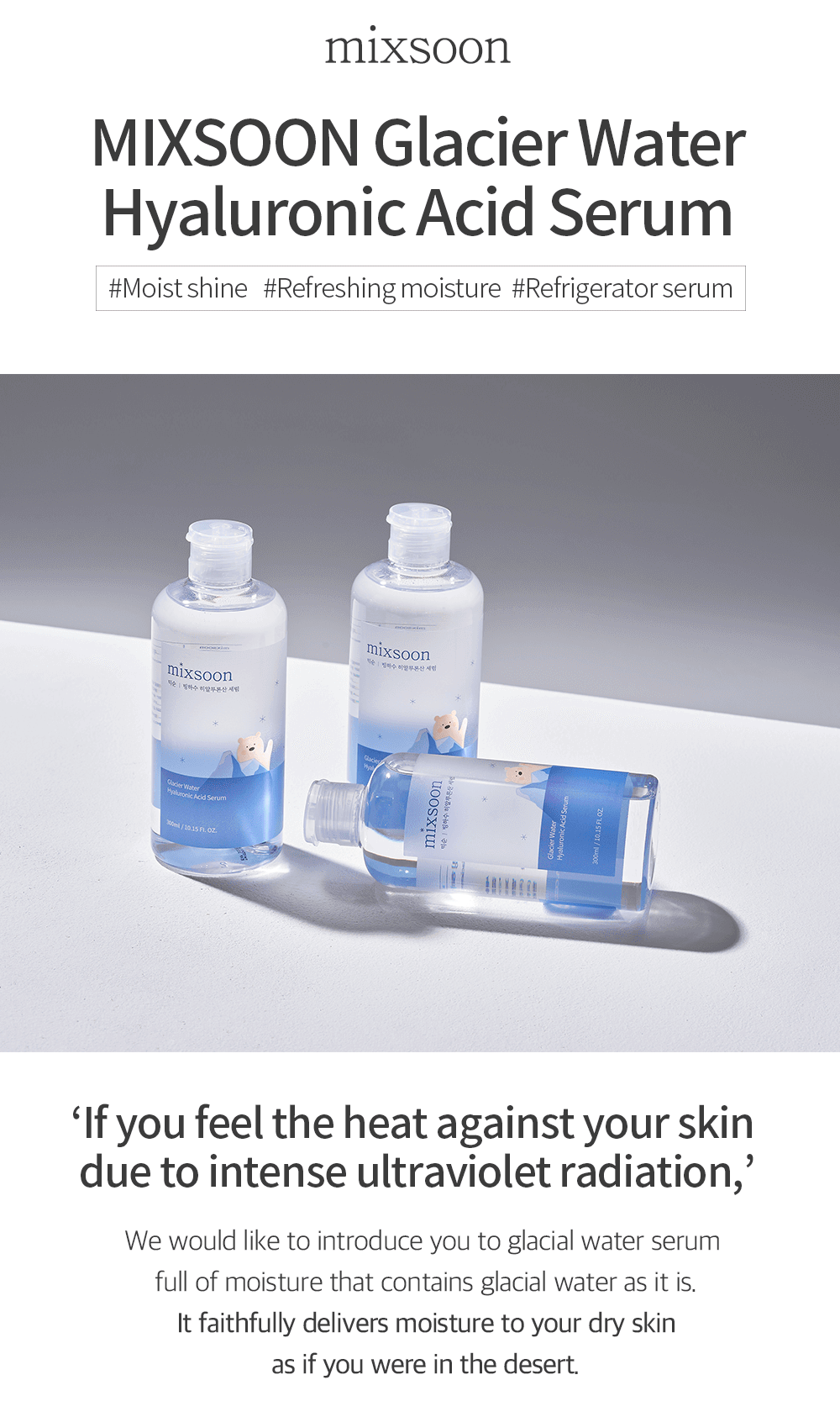 mixsoon Glacier Water Hyaluronic Acid Serum moisturiser, deep Hydaration, Calming Skin | Shopee ...