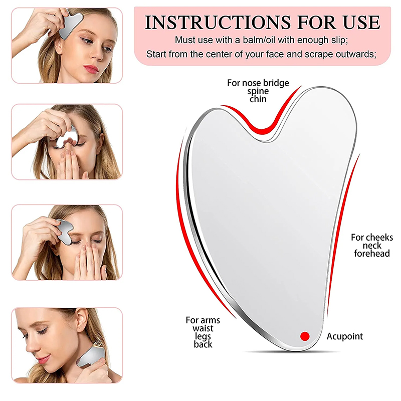 🇸🇬 Upgraded Gua Sha Stainless Steel Tool for Face/Massage Scraper for ...