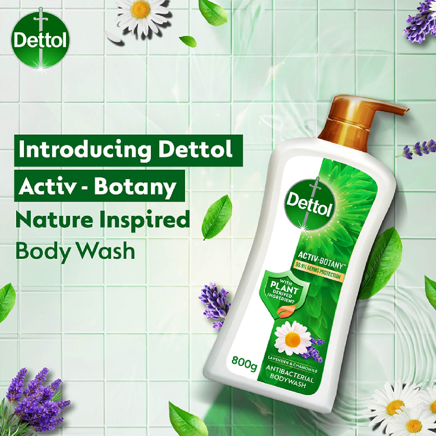 DETTOL Activ Botany Anti Bacterial Body Wash Lavender (99.9% Germ ...