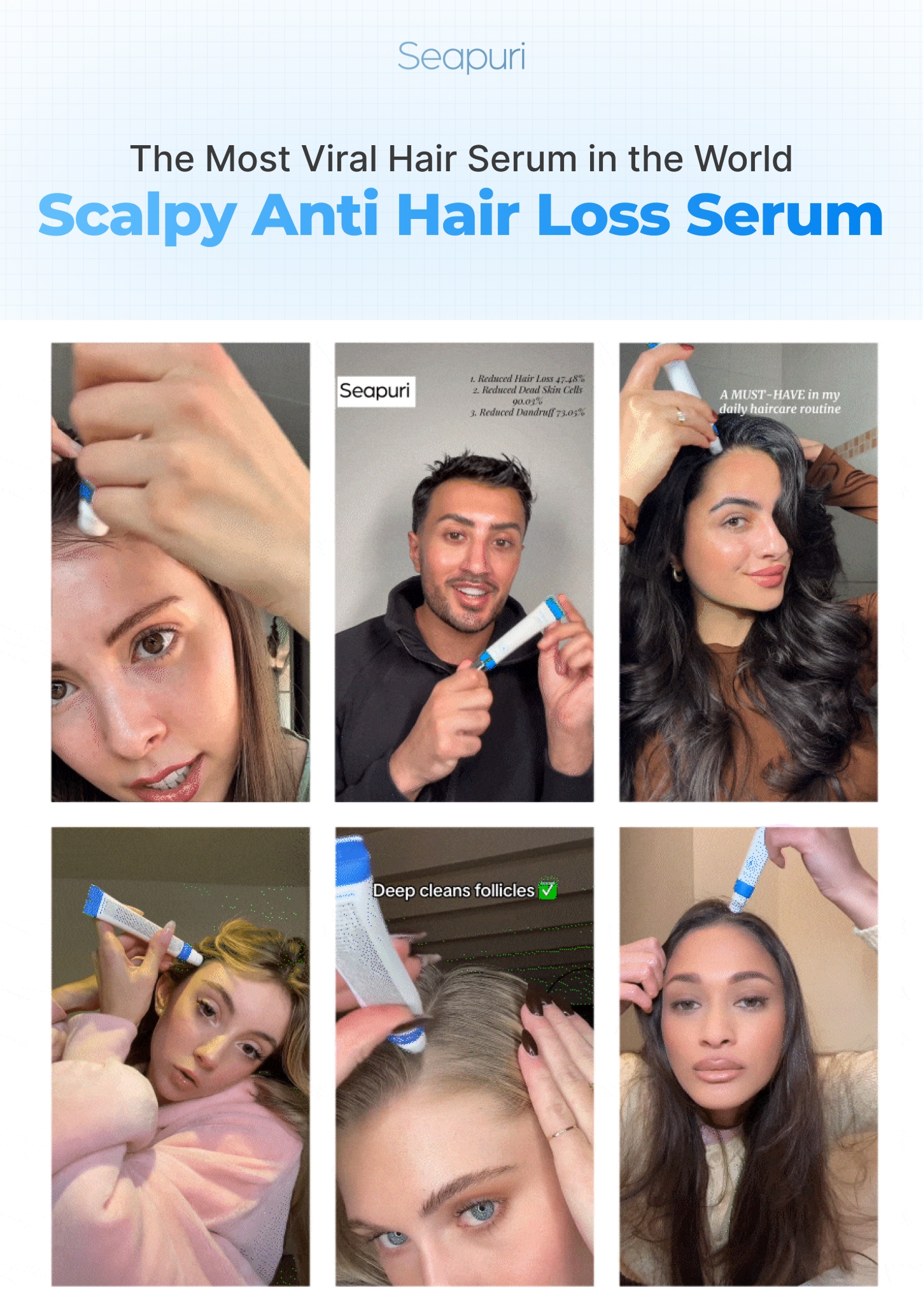 [Seapuri Official] Scalpy Hair Growth Serum for Hair Loss & Thinning | Scalp Massager Treatment ...