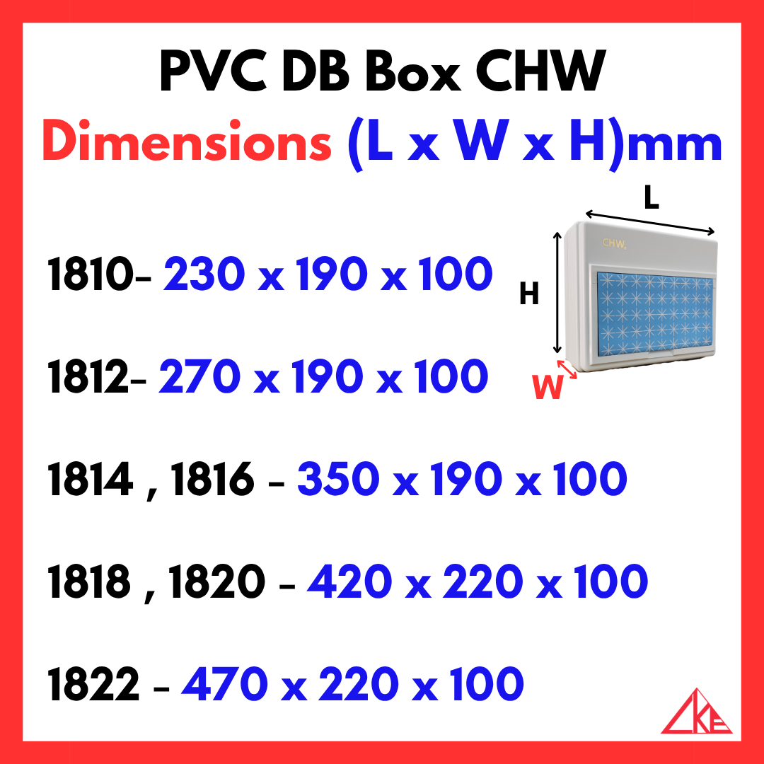 CHW PVC DB Distribution Box - Surface Mounting Box (10/12/14/16/18/20 ...
