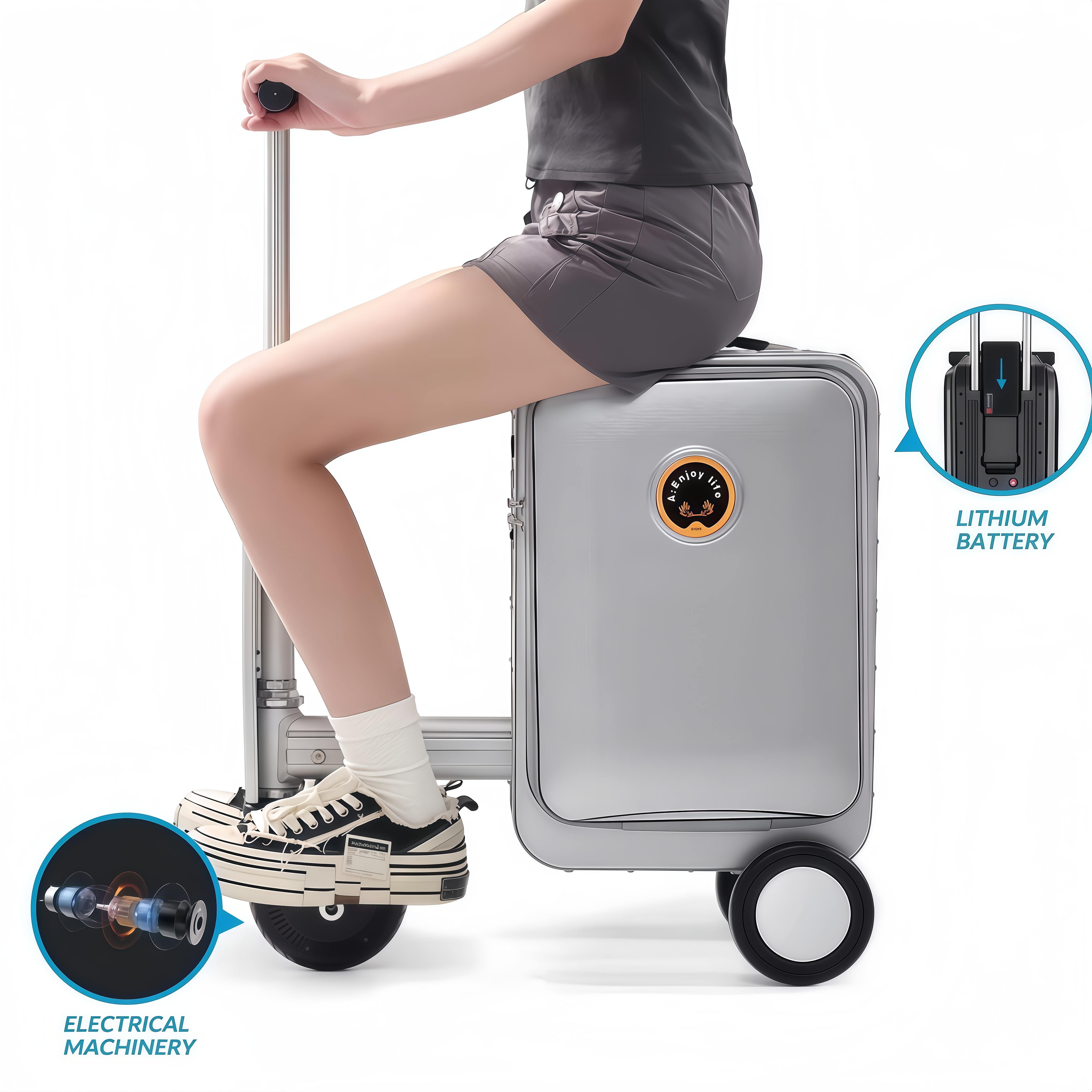 [Free shipping & SG seller] Carry-on luggage electric suitcase ride-on ...