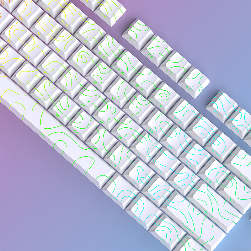 SG丨Contour Line Keycap Set Topographic Keycaps Shine-Through Side ...