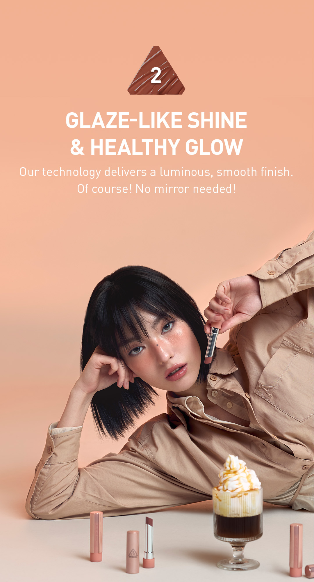 3CE GLAZY LIP GLOW Korean tinted lip balm luminous hydrating healthy ...