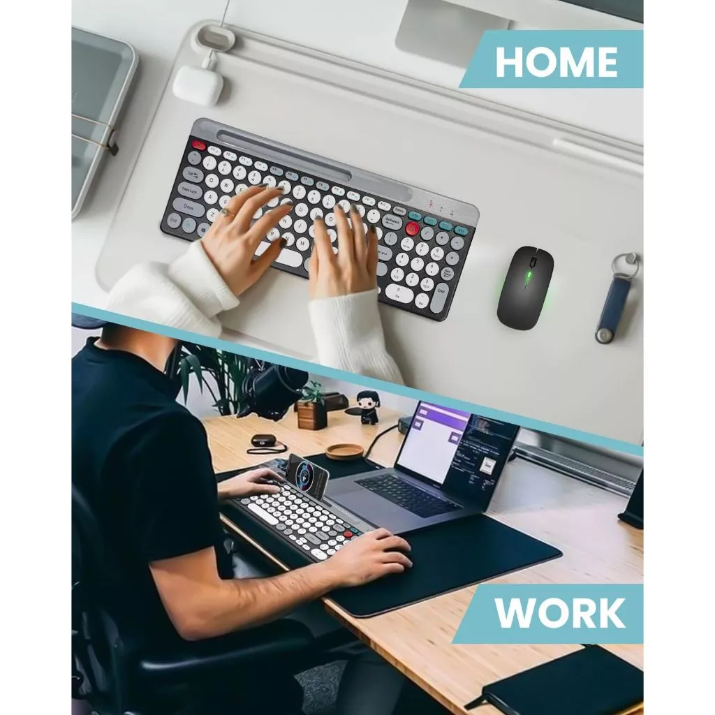 Bluetooth Rechargeable Keyboard - Multi-Device Switch typing between ...