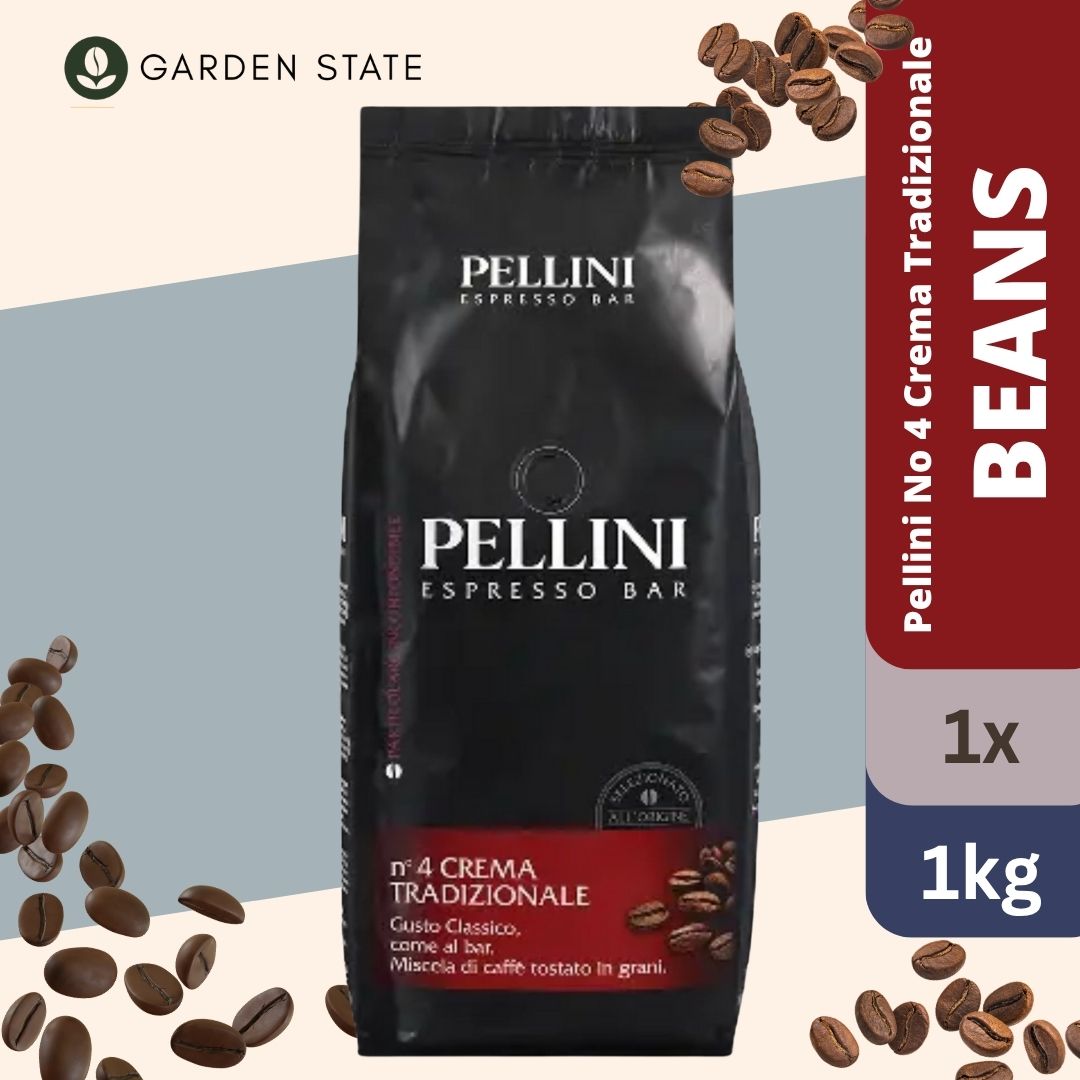 (1KG) Pellini Espresso Bar No.4 Crema Tradizionale Whole Coffee Beans. Medium-Dark Roast ...
