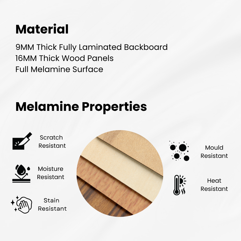 VHIVE Oxford 60cm Bookcase - Oak White 5 Tiers Office Lock Storage ...