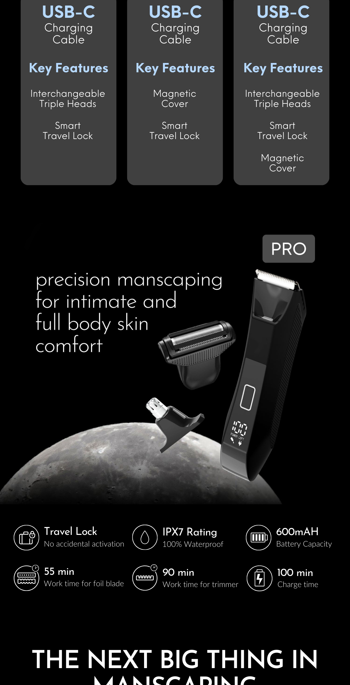 Manscaping Electric Shaver, Body & Groin Shaver | Beard Hair Trimmer ...